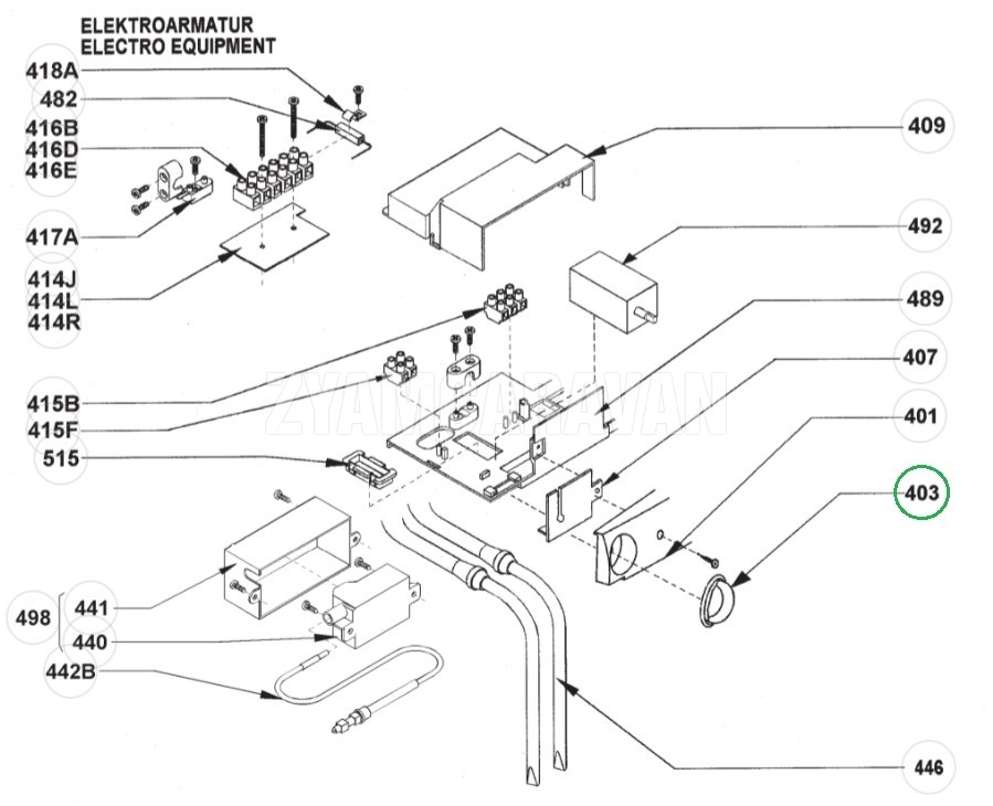 MANDO CONMUTADOR 12/220/GAS RM6401L para Caravanas