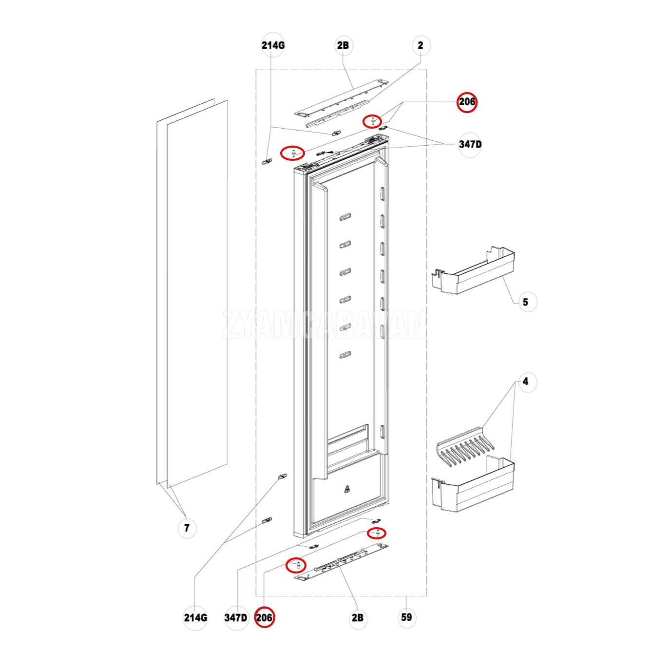 PERNO HINGE PIN DOMETIC RMD/L 10 para caravanas