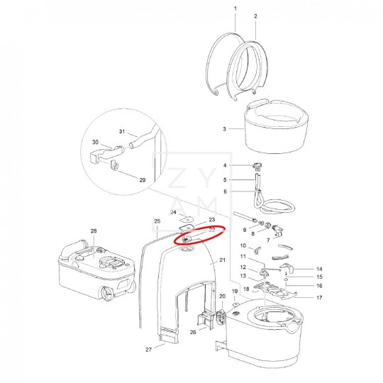 PCB MANDO WC THETFORD C220 para caravanas